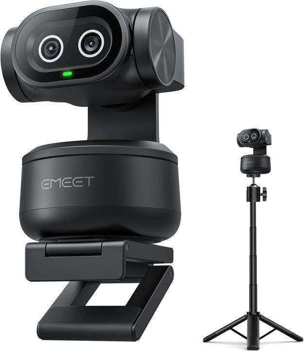EMeet Pixy Dual-Kamera KI Webcam 4K mit Stativ & AI-Tracking