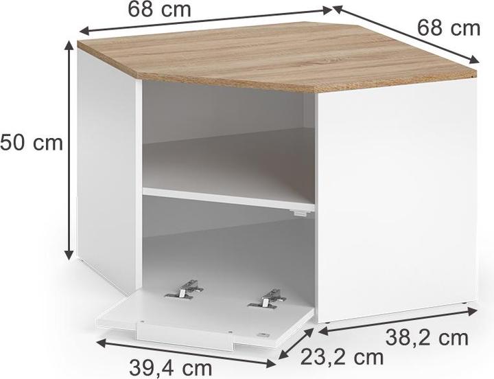 Vichy Lowboard Wido, Weiss/Sonoma, 68 x 50 cm - kaufen bei Galaxus