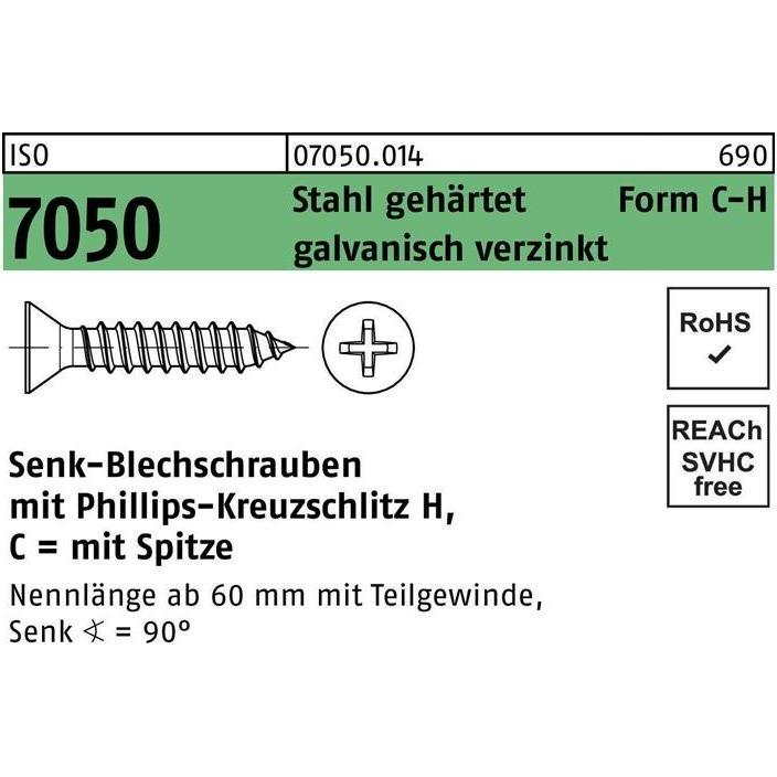 Zelftappende schroef ISO 7050 SEKO w.punt/kruisuitsparing-PH 5,5 x 25 ...