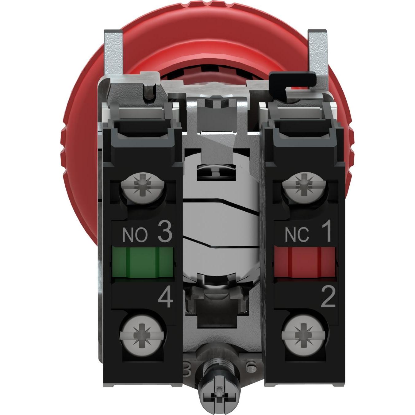 Schneider Electric Not-Aus Taster Aufb IP65 Dreh 1S Ř22mm XB4BS8445EX ...