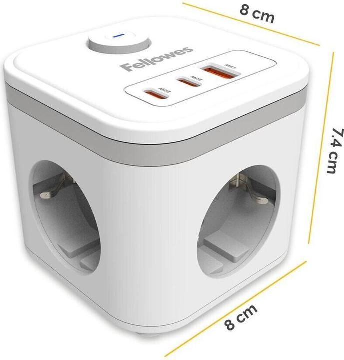 Fellowes Power Cube 3xSteckdose,1xUSB-A,2xUSB-C,Schalter sch - Galaxus