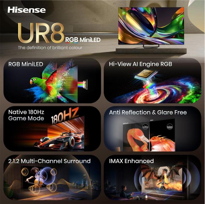 Hisense TV 55UR8DS 55" RGB Mini LED 4K - kaufen bei Digitec - Digitec