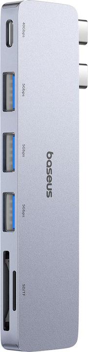 Baseus Hub 6in1 UltraJoy 2xUSB-C to USB-C+3xUSB+SD/TF (grey) - Galaxus