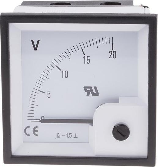 RS PRO DC Voltmeter 72x72mm 90 deg scale 20V - kaufen bei Galaxus