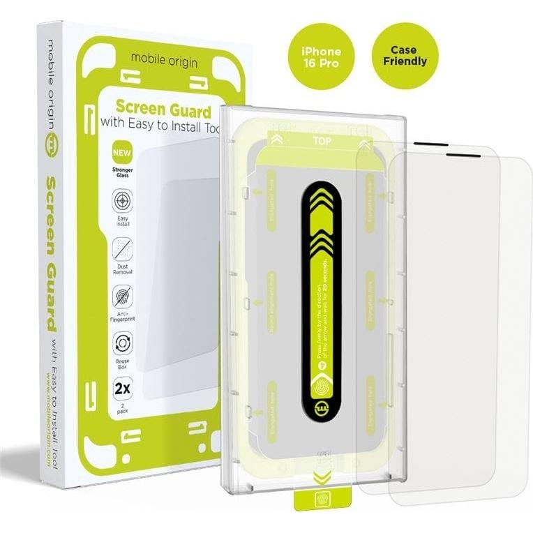 Mobile Origin Screen Guard with easy applicator 2 pack - iPhone 16 Pro ...