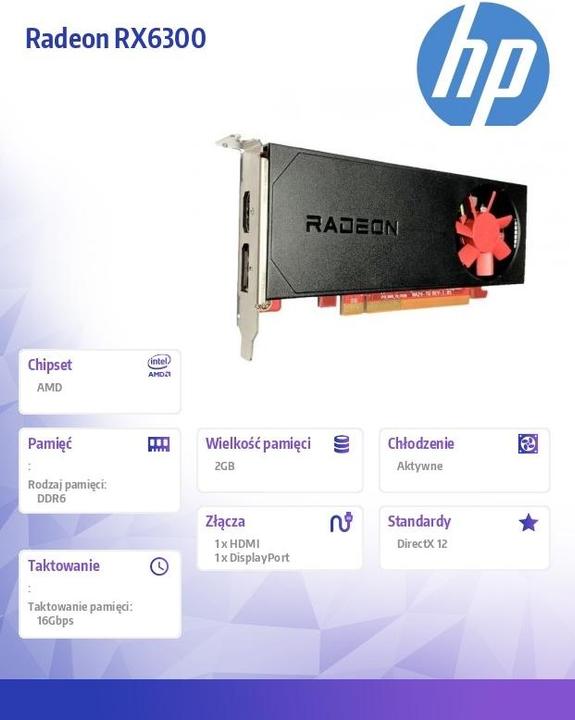 HP Hewlett-Packard AMD Radeon RX 6300 2GB GDDR6 DP+HDMI - Digitec