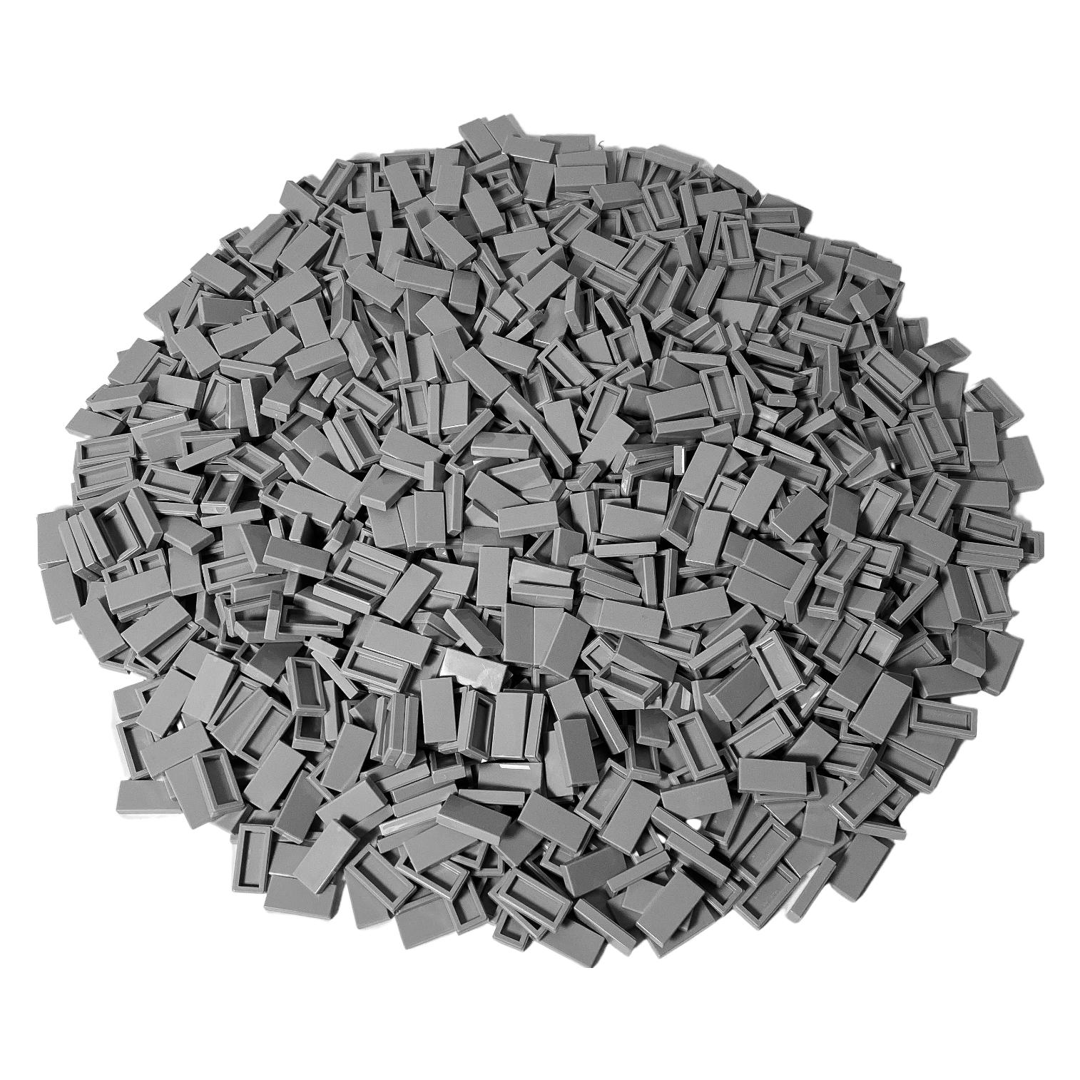 LEGO 1x2 Fliesen Hellgrau - 50 Stück - Light bluish grey tile 3069b ...